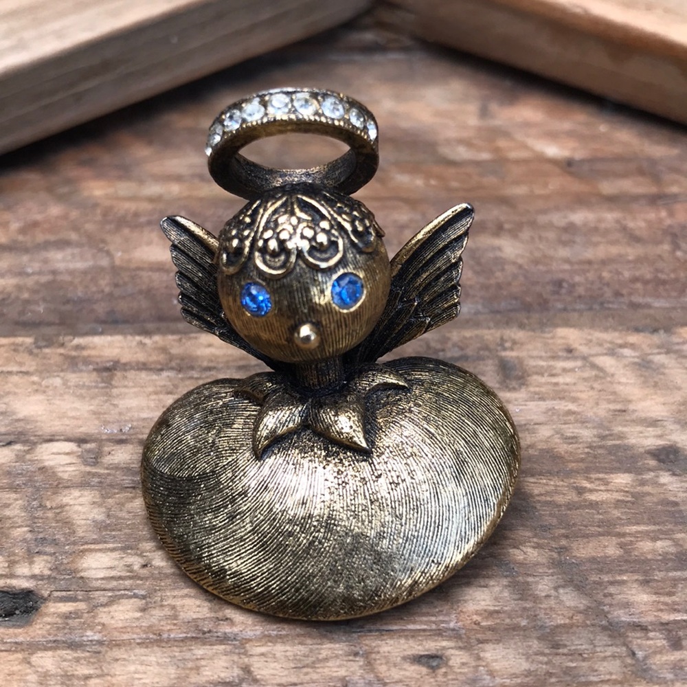 Vintage Tortolani Angel Brooch - Gem